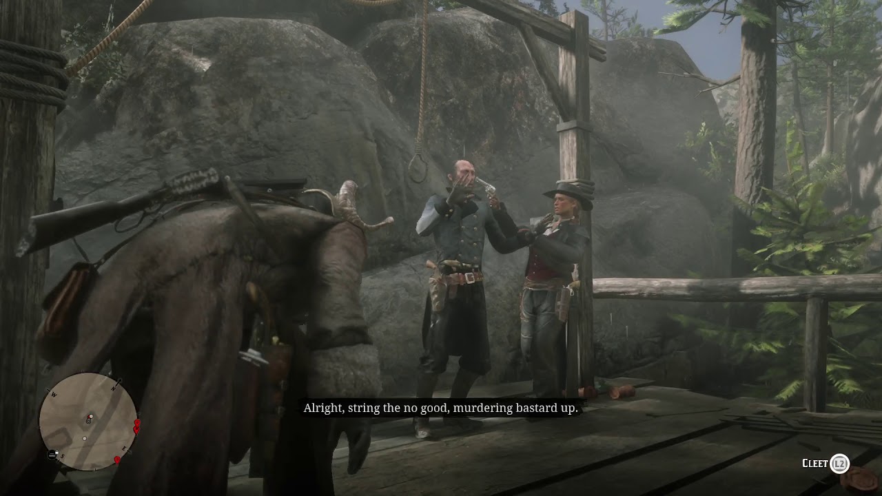 Rdr2 hanging micahs old friend cleet - YouTube