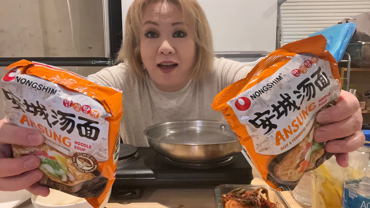 3 Packs Of Ansungtangmyeon (Nongshim)Instant Noodle Mukbang, Soybean ...