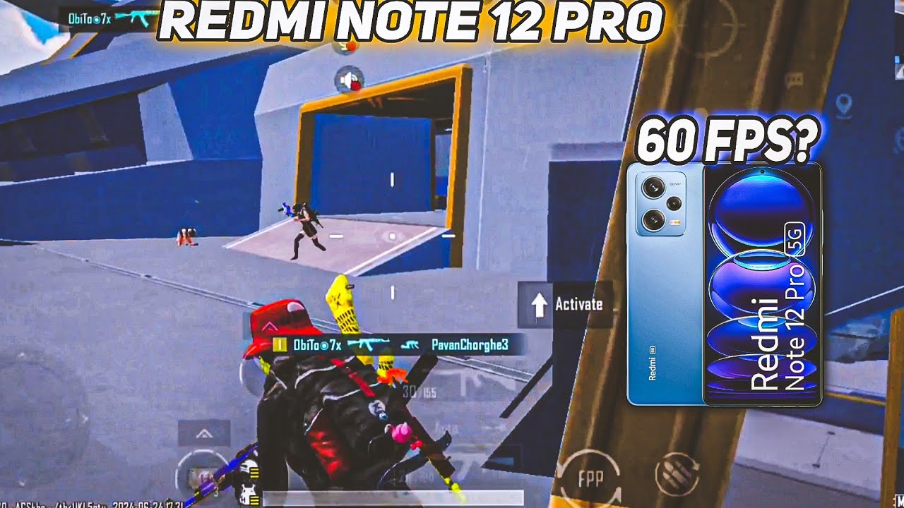 Redmi note 12 pro l smooth+60 FPS 🔥 l Bgmi/Pubg test 🥶 l bgmi gameplay ...