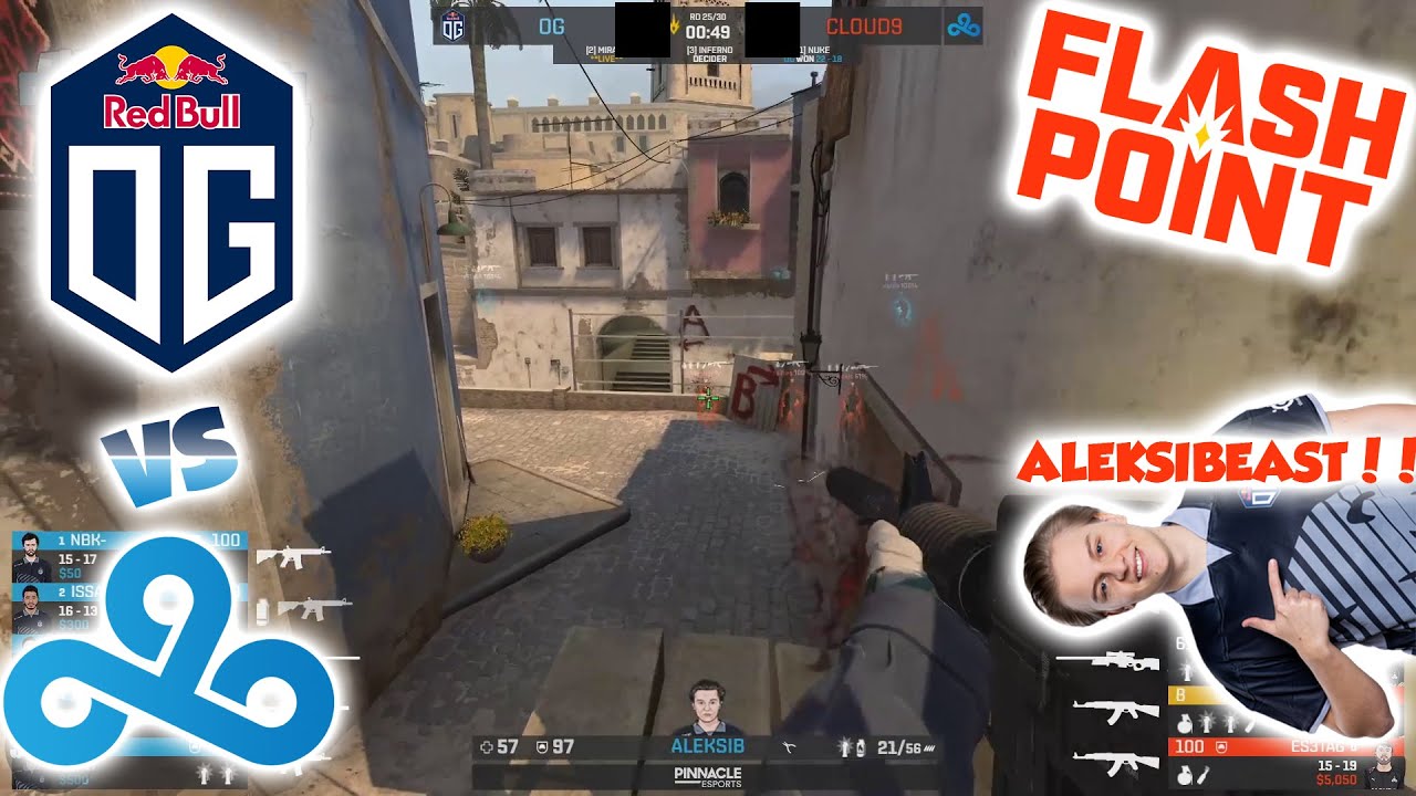ALEKSIBEAST!! OG vs Cloud9 * Mirage - Flashpoint 2 Group C lower ...