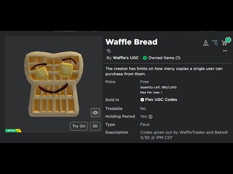 Claiming the Waffle Bread UGC Limited | Roblox - YouTube