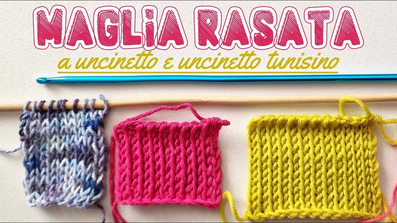 Uncinetto facile punto maglia rasata a uncinetto e uncinetto tunisino ...