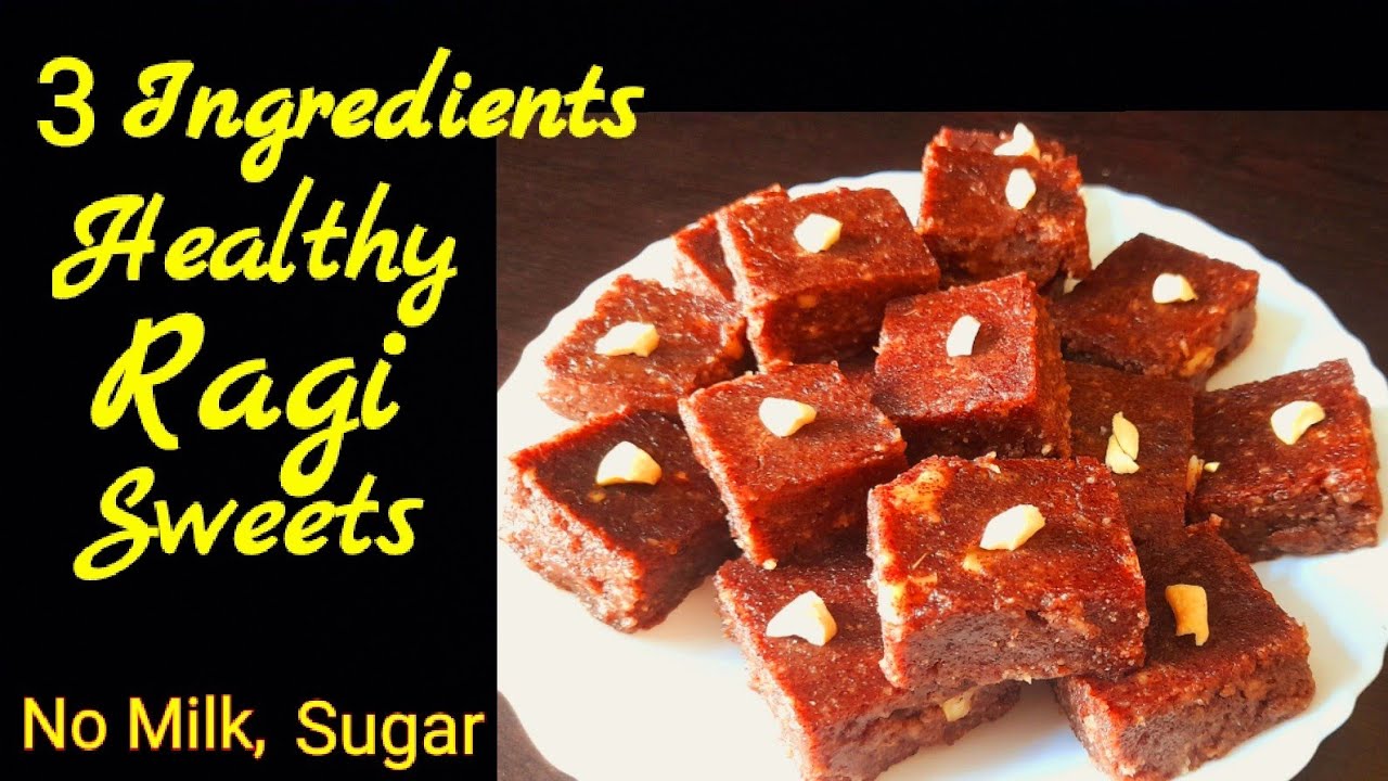 Variety and Healthy Ragi Snack / Finger Millet Sweets / Ragi burfi ...