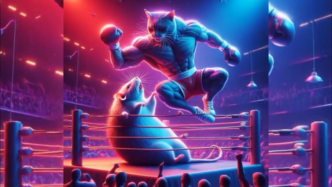 Fighter Ginger Cat 🐈 😺 Vs Muscular Rat 🐀 🐁 Fight #catvideos @AiCat7 # ...