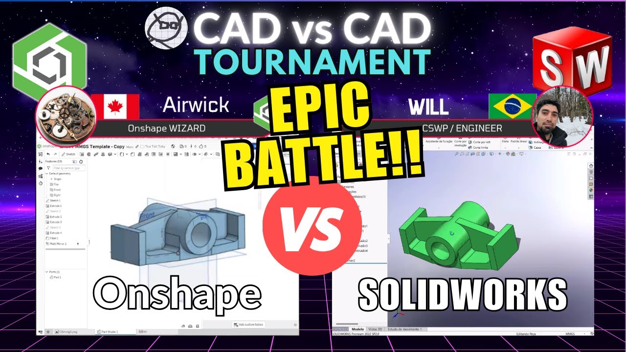 2 CAD EXPERTS model the SAME PART!! Onshape VS SolidWorks - YouTube