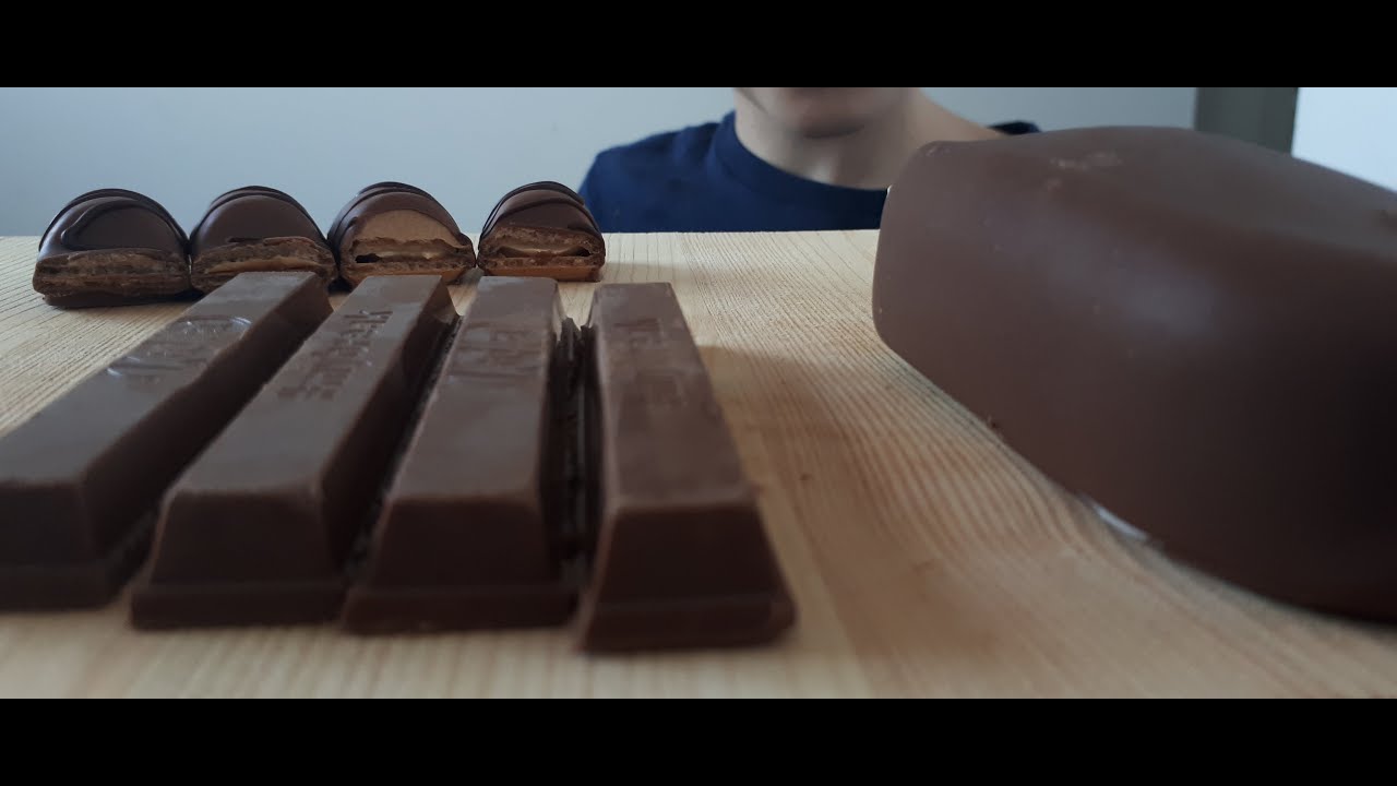 ASMR with chocolate party (magnum ,kinder, kit kat) - YouTube