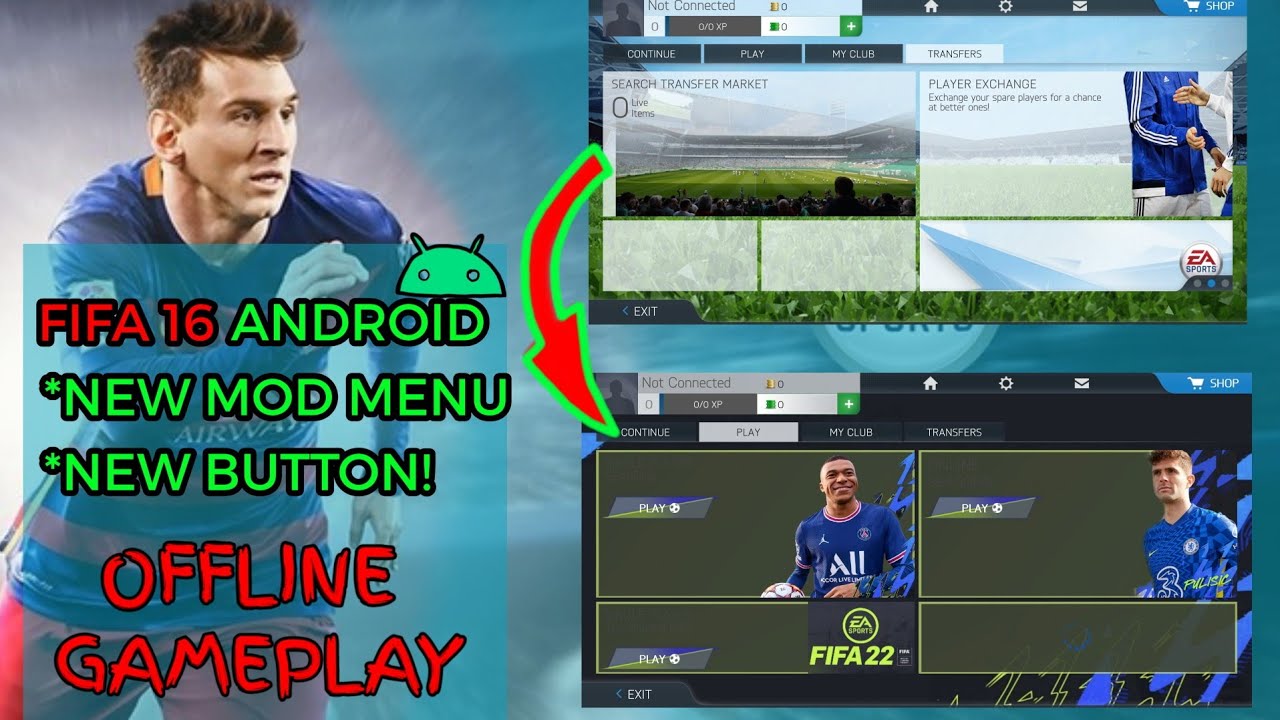 FIFA16 MOD MENU AND BUTTON!| ANDROID OFFLINE (PREVIEW) - YouTube