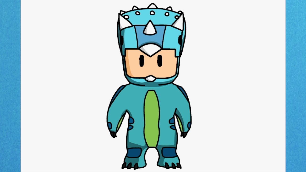 Como dibujar a Dino Guy de Stumble Guys - YouTube