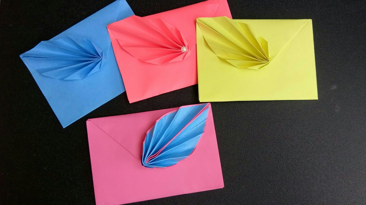 Easy Origami Handmade Paper Envelope with Leaf Making Tutorial|DIY ...