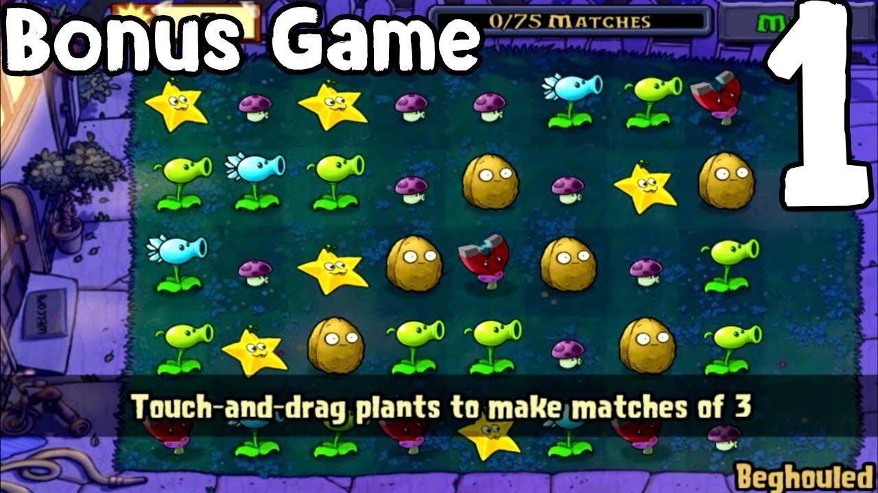 Plant Vs Zombies - Touch And drag plants to make matches of 3 - Bonus ...