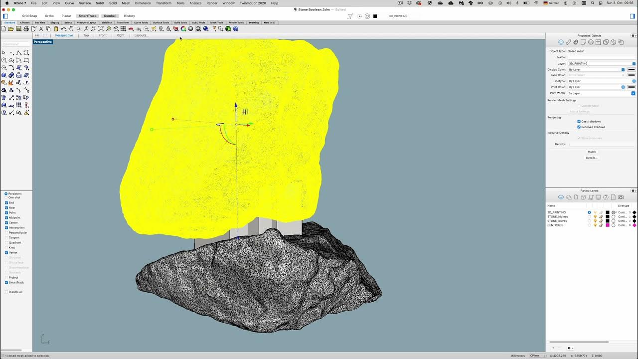 Rhino 3D - Mesh Boolean - YouTube