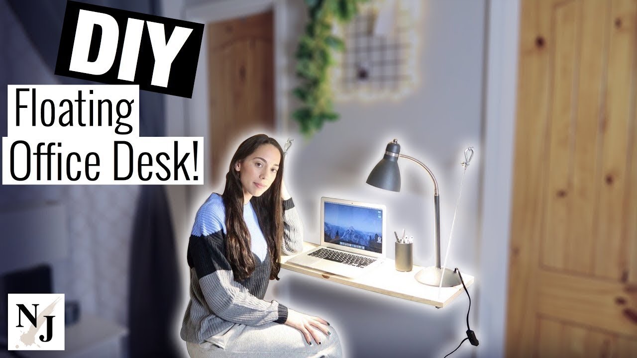 DIY Floating Desk Table *SUPER INEXPENSIVE & EASY!* - YouTube