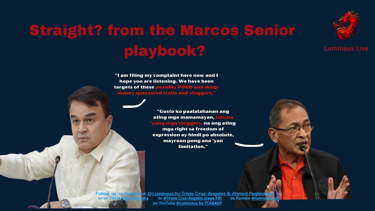 Straight from the Marcos Sr. playbook? - YouTube