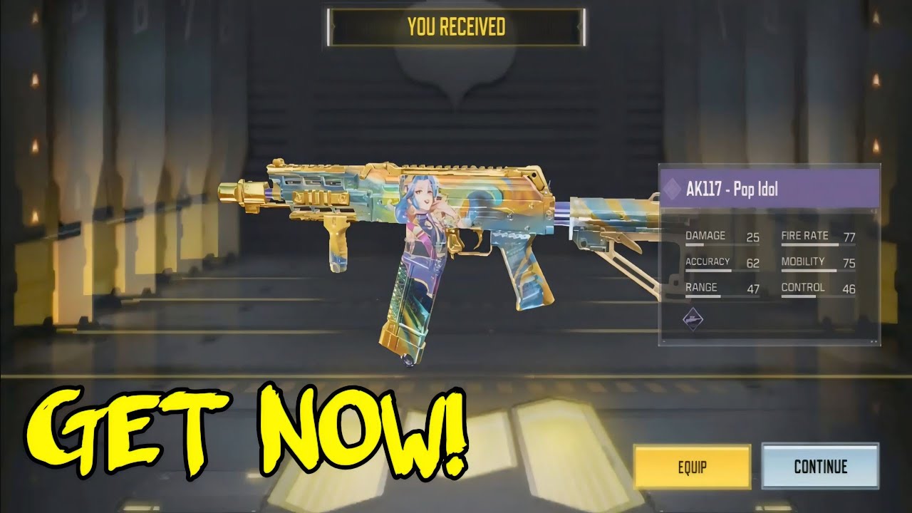 REDEEM NOW AK117 - POP IDOL FROM PRIME GAMING x CODM - YouTube