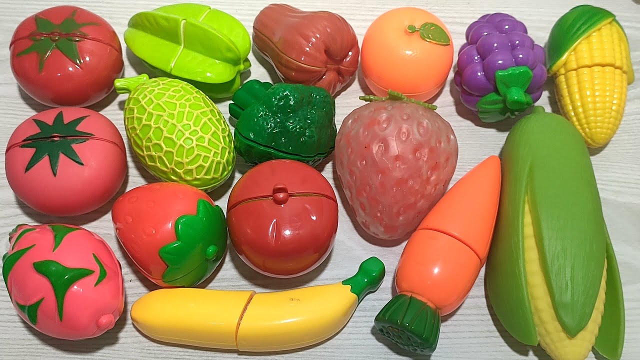 Cutting Fruits And Vegetables toys Wooden & Plastic ASMR | Squishy cron ...