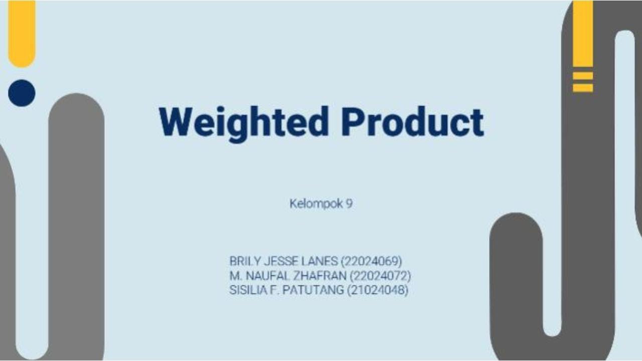 Weighted Product | Kelompok 9 - YouTube