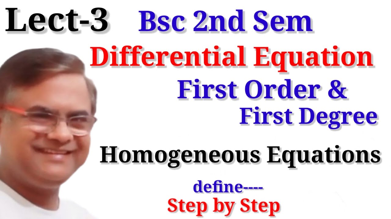 Bsc 2nd Sem Differential equation First order and first degree ...