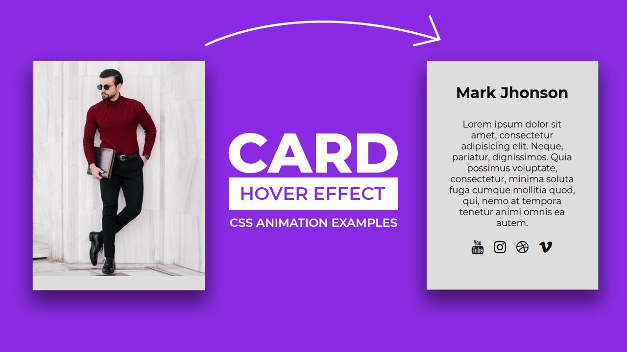 Css Card Hover Animation Css Animation Tutorial Youtube