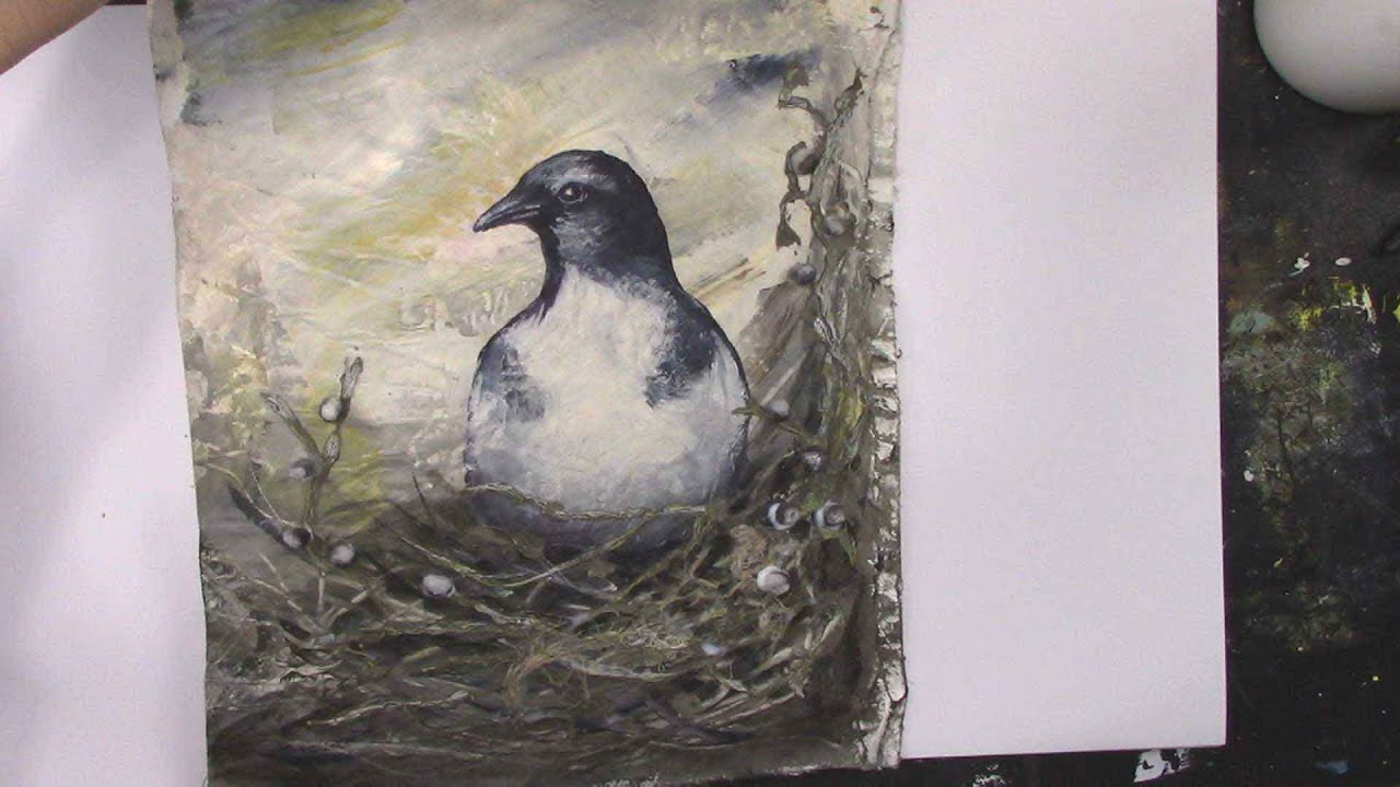 Mixed Media Art Lesson / January #2 - YouTube