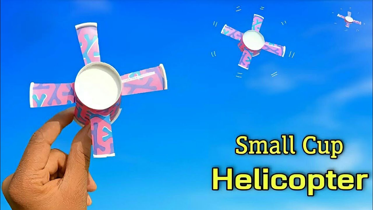 How to make paper cup helicopter | Amazing flying cup - YouTube