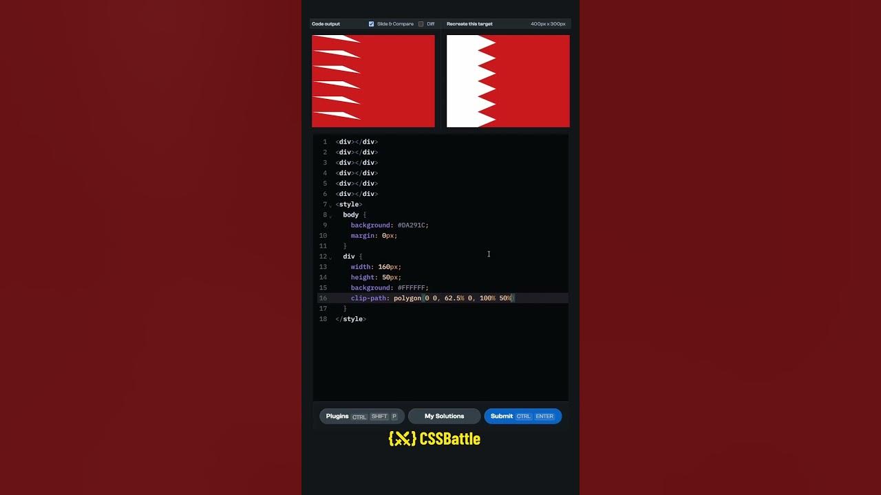 CSS Battle #182 - Bahrain | Solution - YouTube