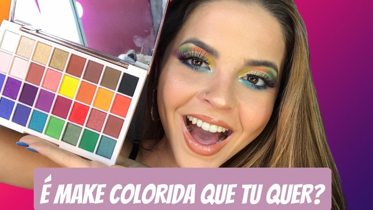 Maquiagem COLORIDA tutorial | Mahav - YouTube