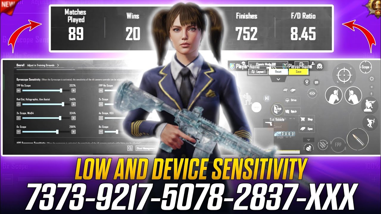 BGMI 2024 NO RECOIL/ZERO RECOIL SENSITIVITY CODE | BGMI BEST ...