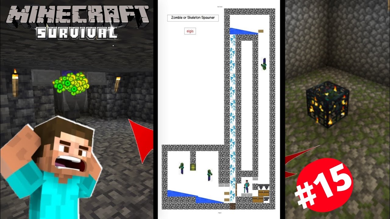 I made zombie spawner exp farm ||MINECRAFT survival series in poket ...