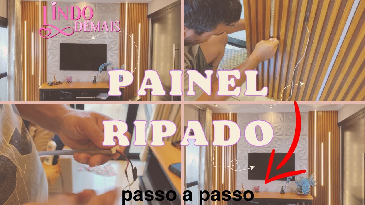 PAINEL RIPADO / COLOCAMOS LUZ DE LED / ficou mais lindo ainda ♥️ - YouTube