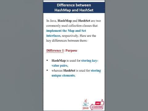Difference between HashMap and HashSet #java #techinterviews #interviewpreparation #interview ...