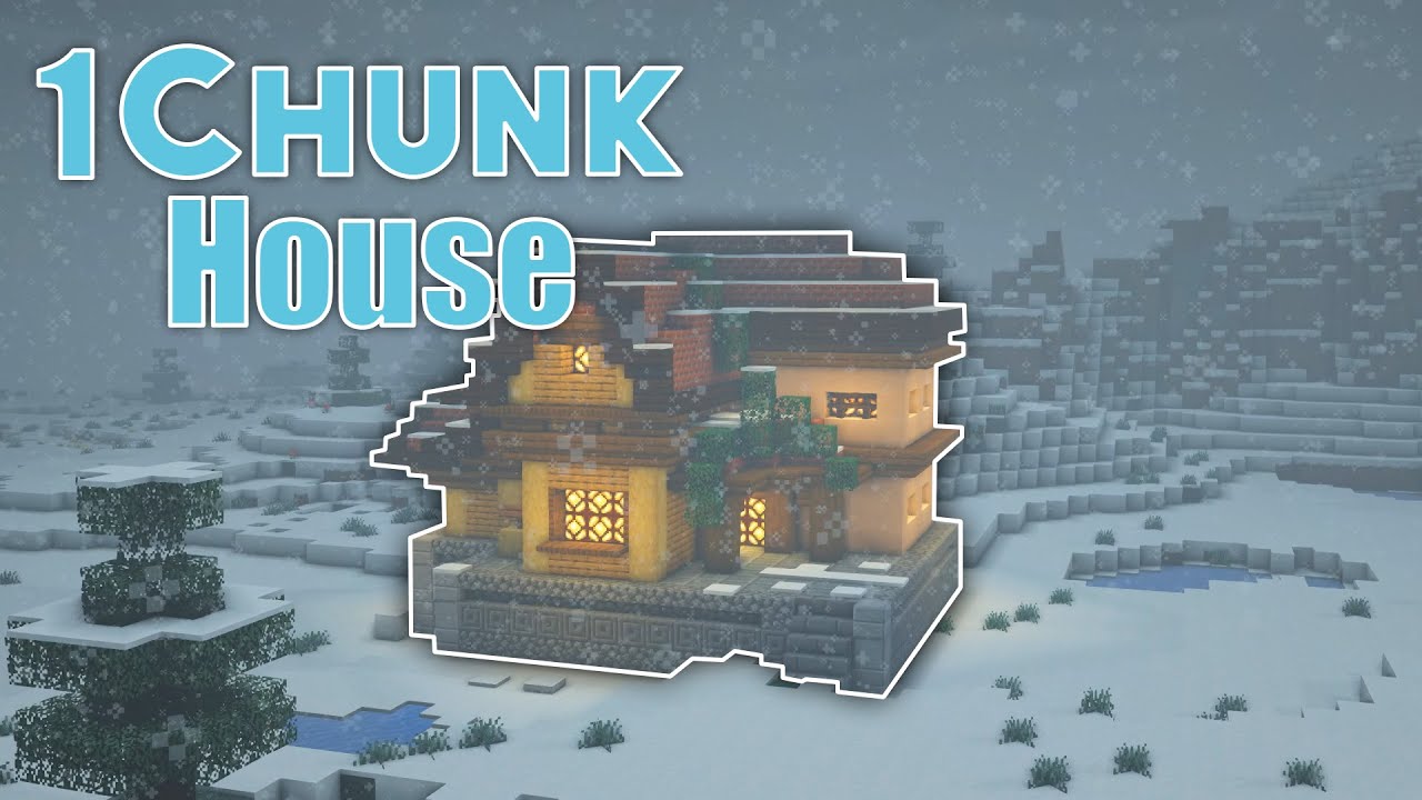 Building A ONE Chunk House | MINECRAFT | NORDIC STYLE | SPEEDBUILD ...