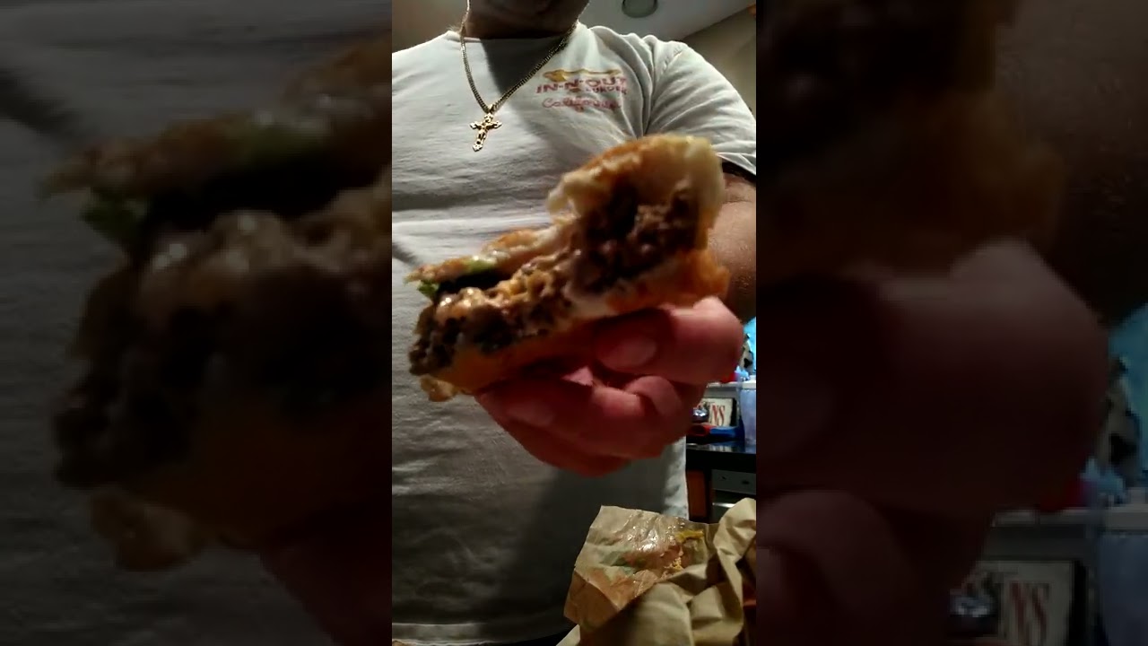 Fat man devours a Double Whopper with cheese Burger King! MUKBANG # ...