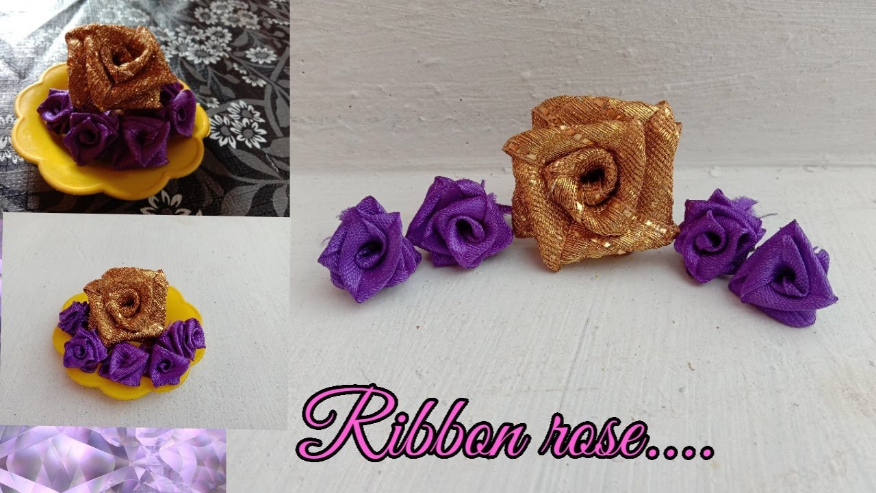 How To Make a Rose using Ribbon \Easy Ribbon Rose Making. - YouTube