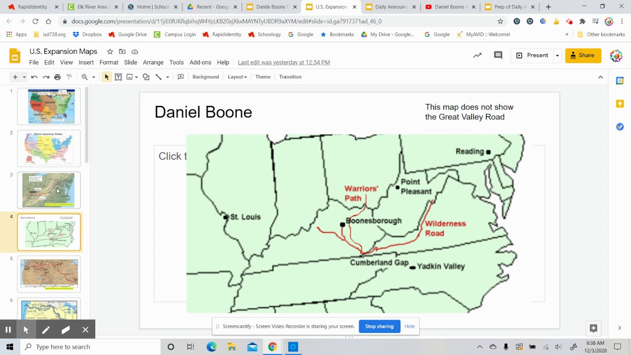 DAniel Boone Lesson: Dec 3, 2020 - YouTube