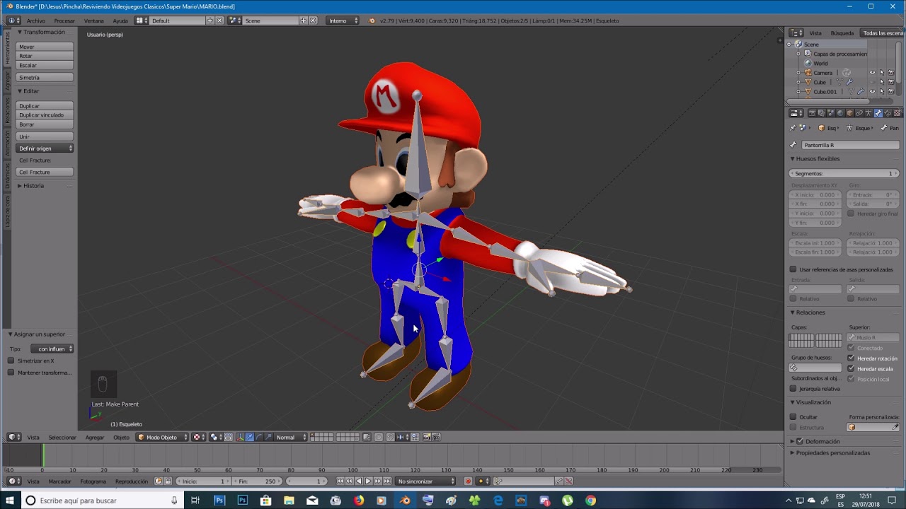 Animando a Mario. Super Mario en BGE Parte 5. Reviviendo Videojuegos ...
