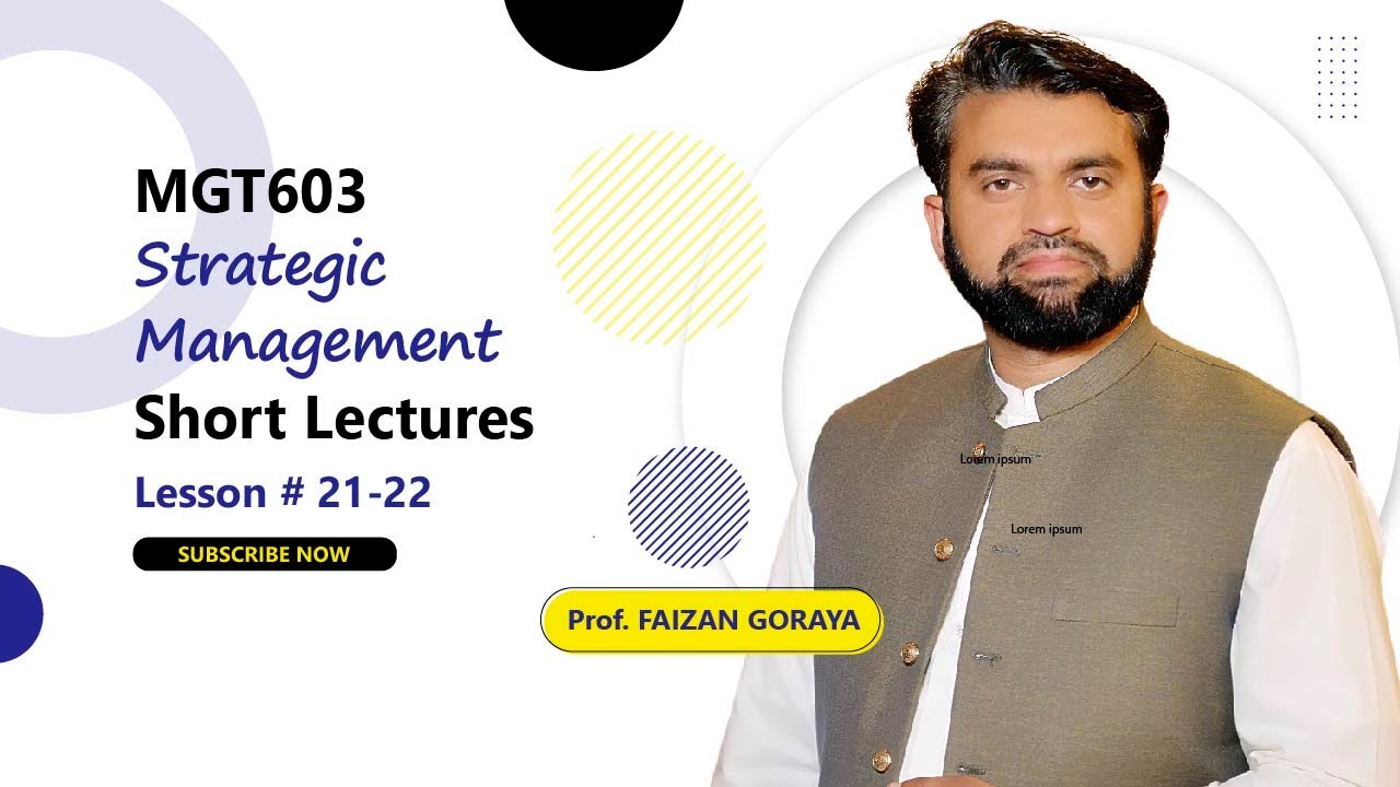 MGT603 Lesson 21 & 22 || Strategic Management || Short Lectures - YouTube