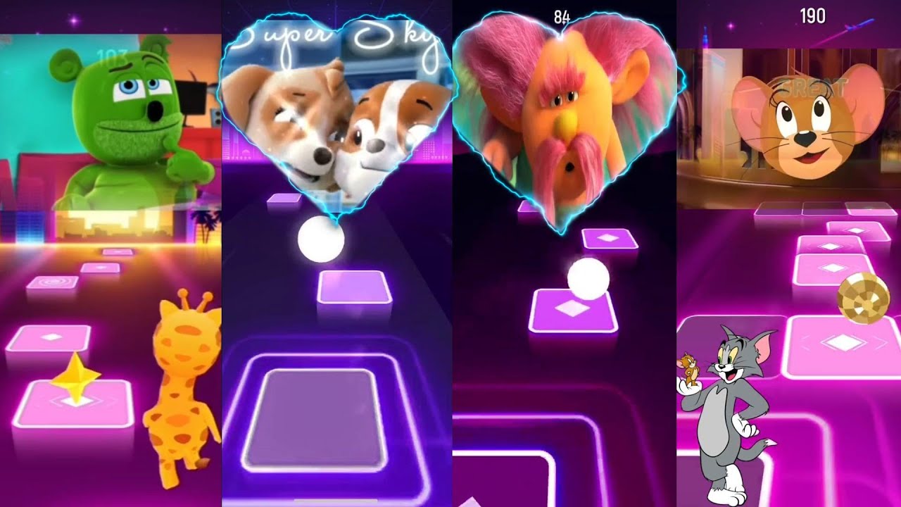 Cute and Fun Tiles Hop with Gummy Bear, Paw Patrol, Trolls and Tom ...