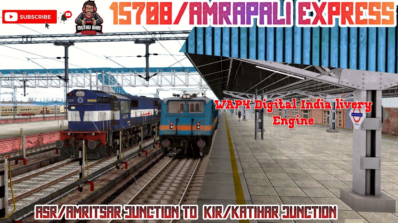 15708/Amrapali Express With WAP4 Digital India livery Engine | ASR To ...