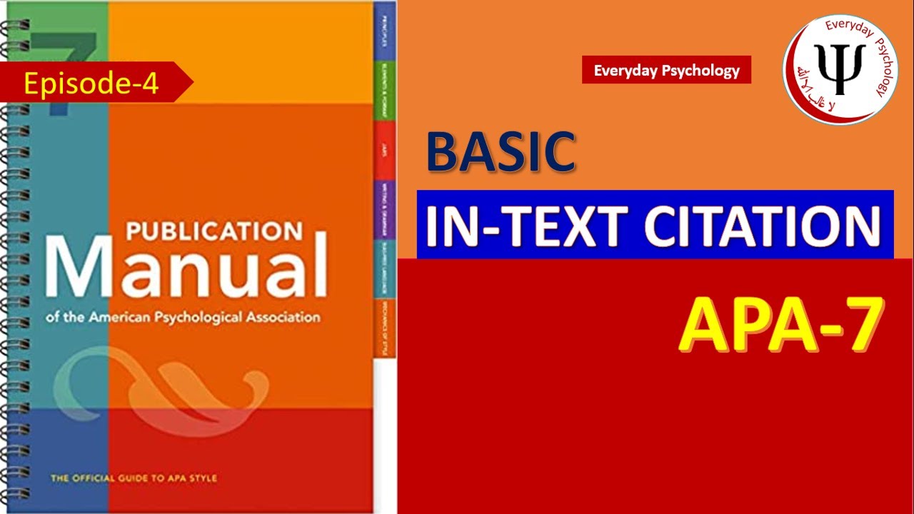 Basic In text Citation in APA 7, Part 1 - YouTube