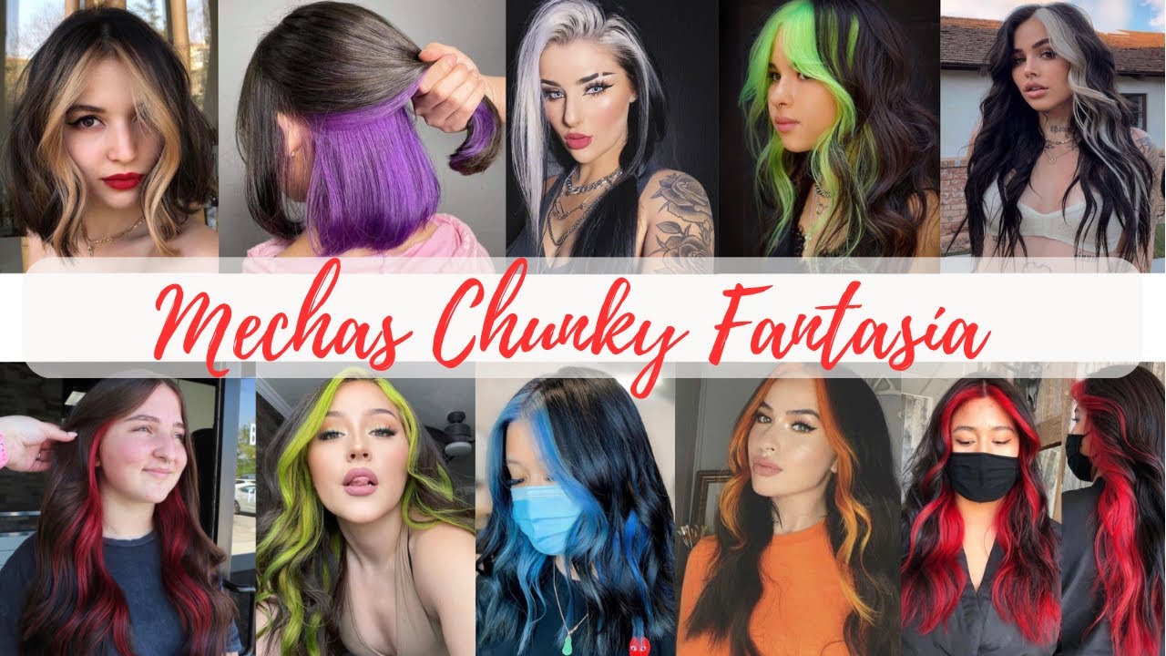 +40 Ideas MECHAS CHUNKY FANTASIA | Mechas de COLORES FANTASIA ...