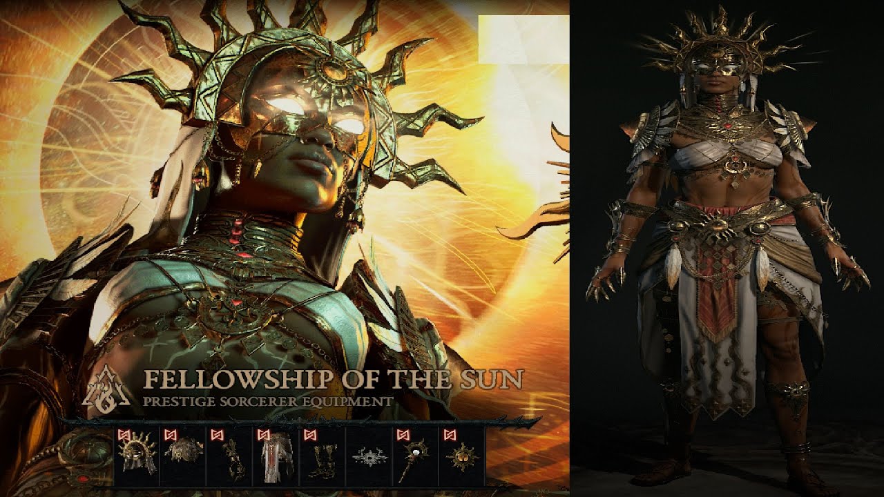Fellowship of The Sun Sorcerer Set! | Diablo 4 Cosmetic Showcase! - YouTube