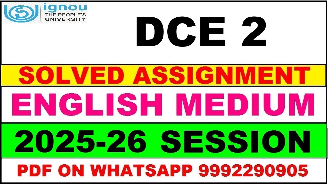 DCE 2 solved assignment 2025-26 in English || dce 2 solved assignment ...