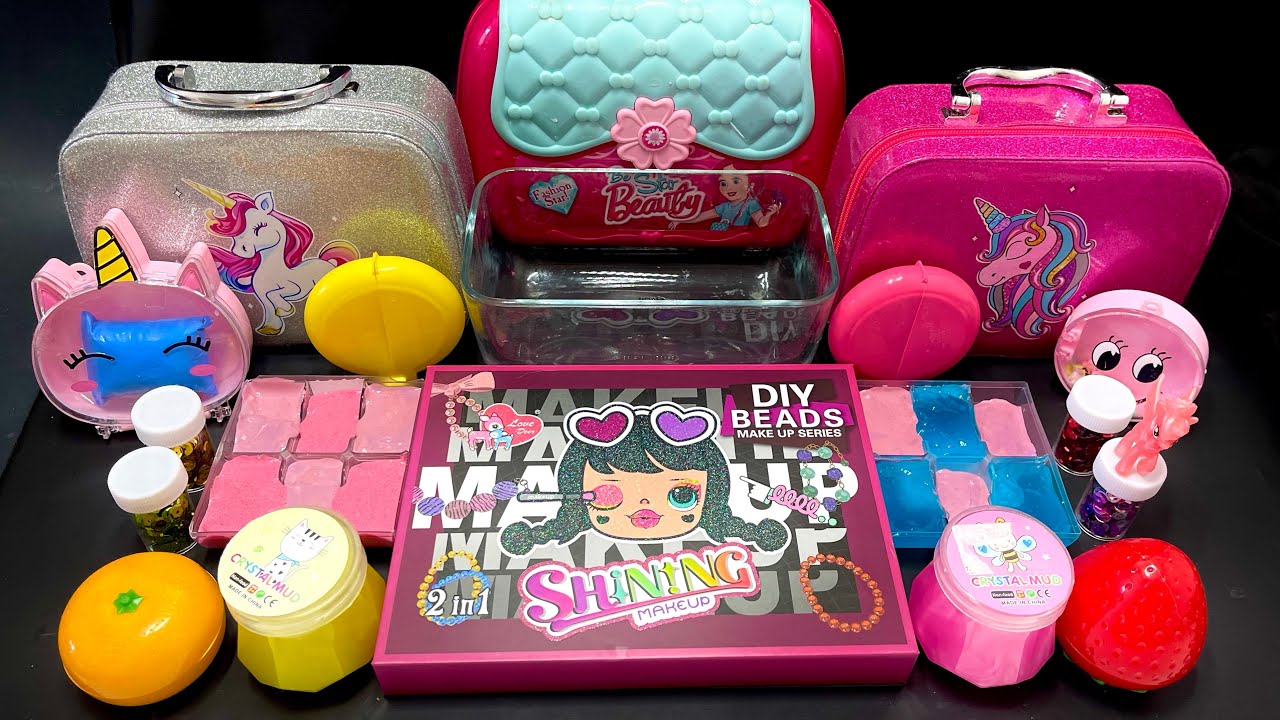 Magic slime mix!!! ASMR satisfying video! Mixing makeup and random ...