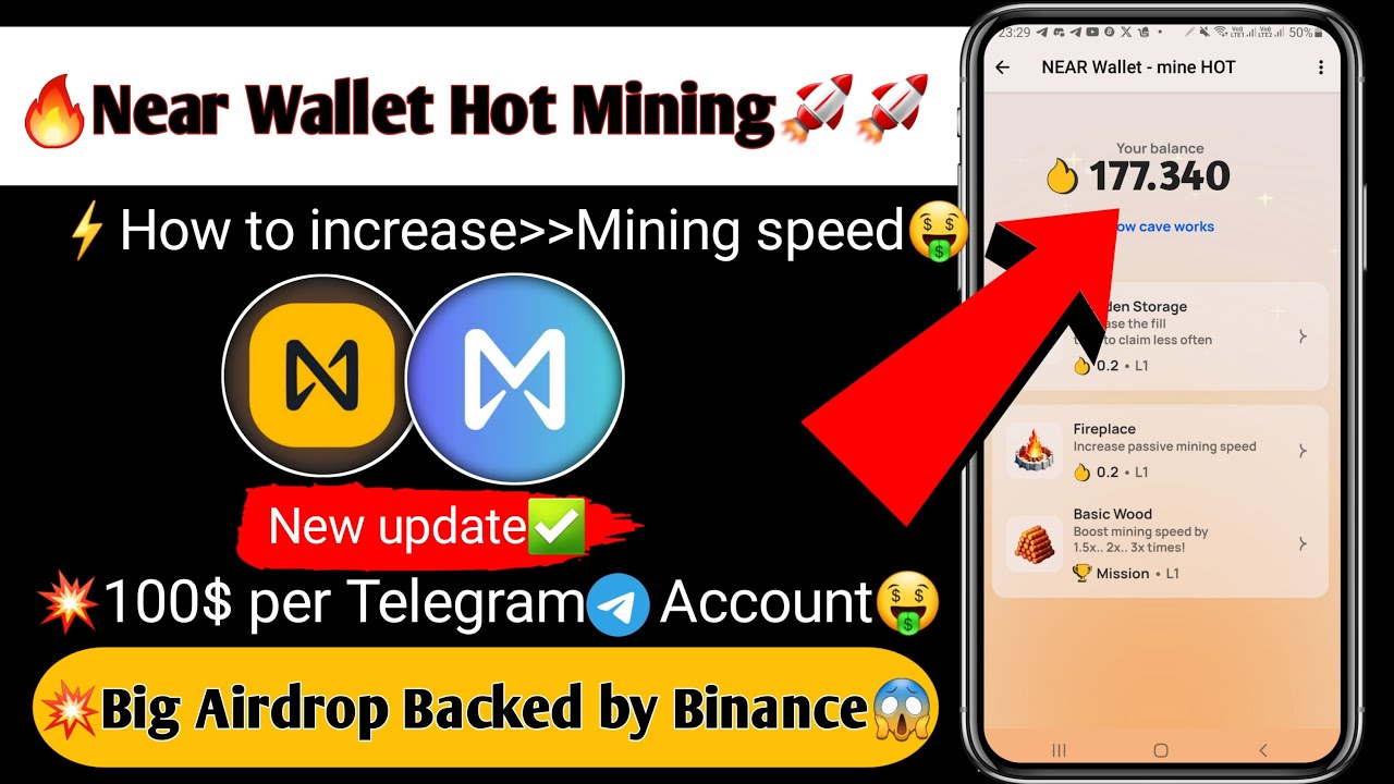 🔥Near wallet Hot airdrop mine earn $200 to $500 per Telegram 🤑🤑||Hot mining near wallet||yt ...