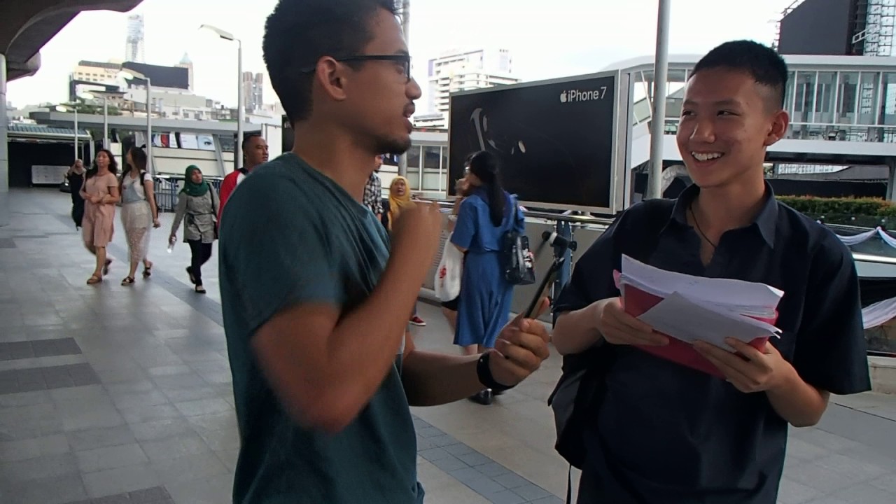Giving an interview for a Thai Student Project - YouTube