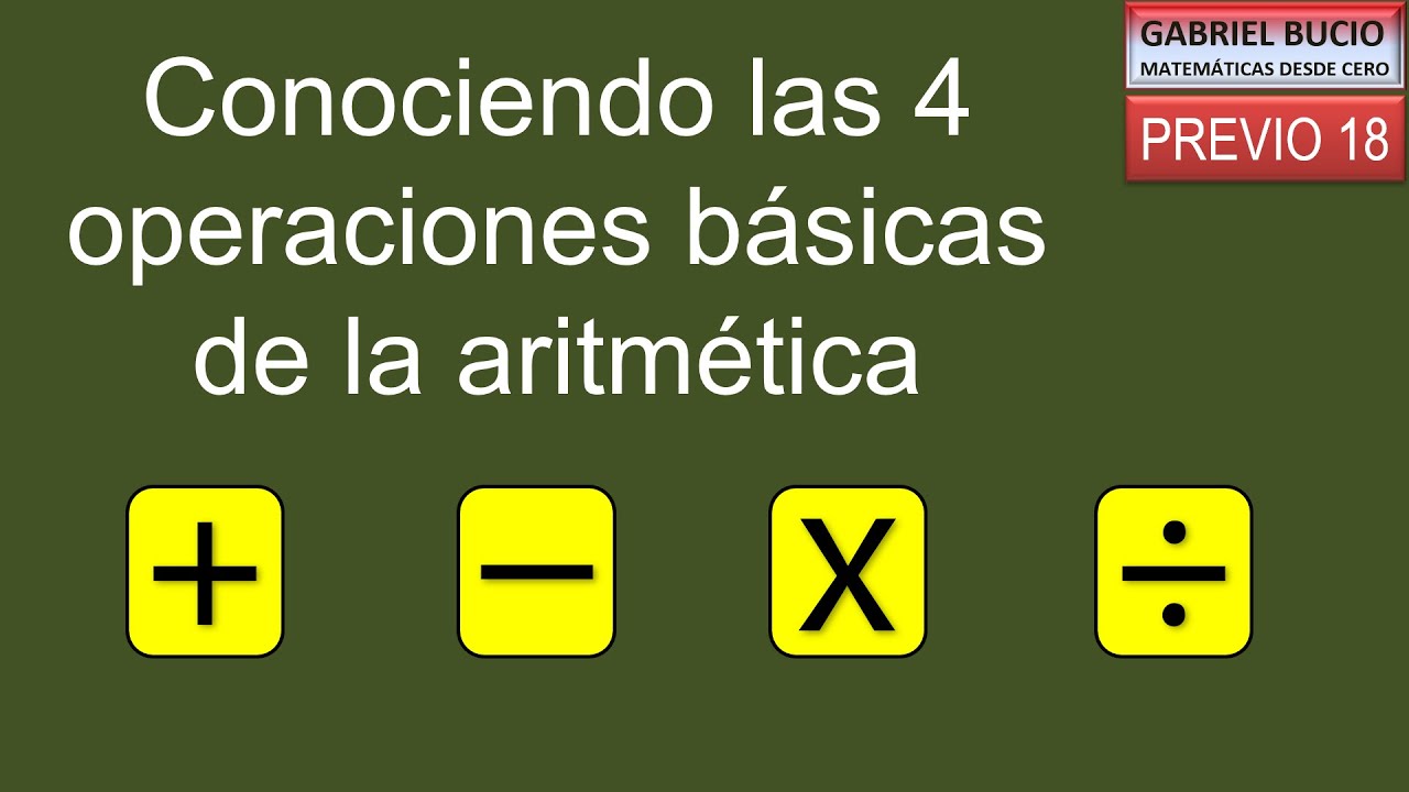P18 - Conociendo las 4 operaciones básicas de la aritmética - YouTube