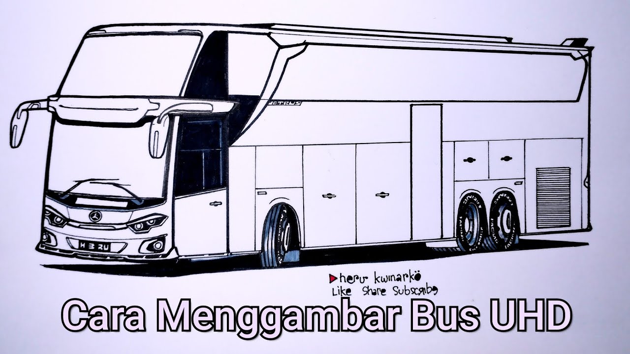 Cara Menggambar Bus JB3 UHD,Bus Indonesia #herukwinarko - YouTube