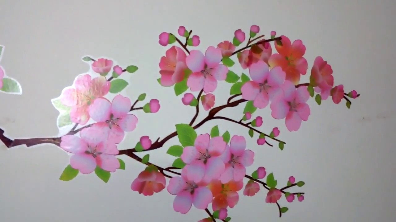 Easy Installation of Flower Wall Stickers Decals | DIY Home Decor - YouTube