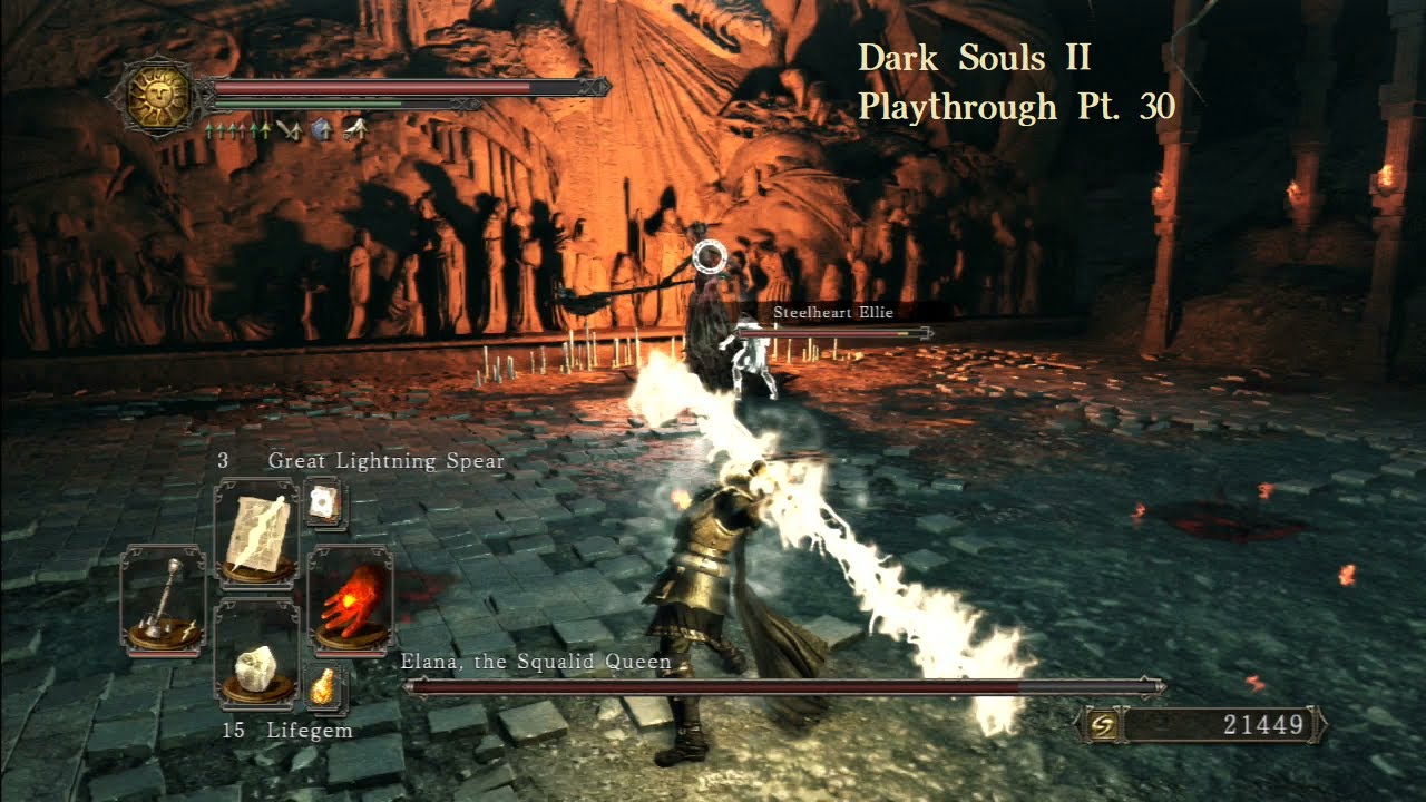 Dark Souls II Playthrough Part 30: Elana the Squalid Queen - YouTube