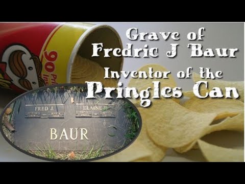 Grave of Fredric J Baur - Inventor of the Pringles Can - YouTube